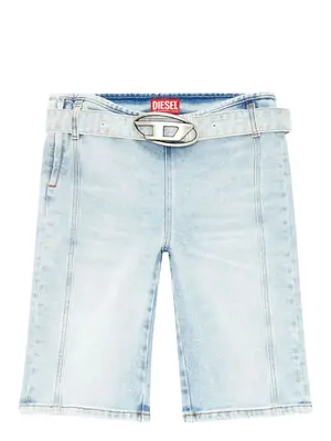 DIESEL Logo-buckle Cycling Shorts - Blue