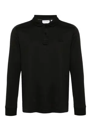 Calvin Klein Logo-patch Cotton Polo Shirt - Black