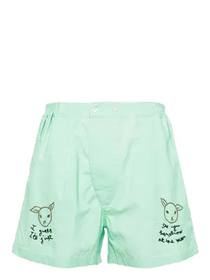 BODE See You At The Barn Cotton Shorts - Green
