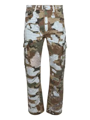 Amiri Camo Boro Repair Straight Jeans - Blue