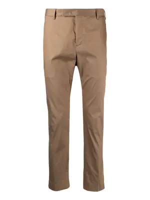 PT TORINO Cropped Slim-fit Chinos - Brown