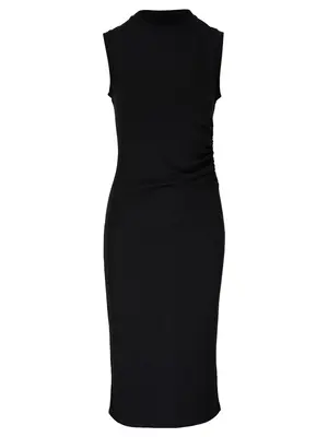 Vince Ruched Midi Dress - Black