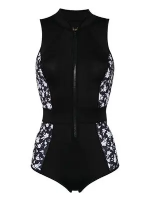 DUSKII Floral-print Swimsuit - Black