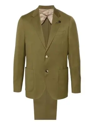 LARDINI Single-breasted Wool Suit - Green