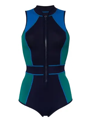 DUSKII Colour-block Swimsuit - Blue