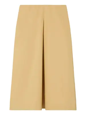 Tory Burch Pleated Cotton Midi Skirt - Neutrals