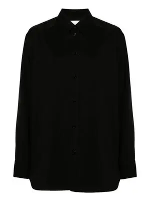JIL SANDER Long-sleeve Wool Shirt - Black