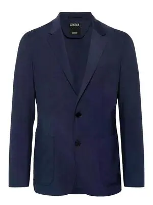 Zegna Single-breasted Wool Blazer - Blue