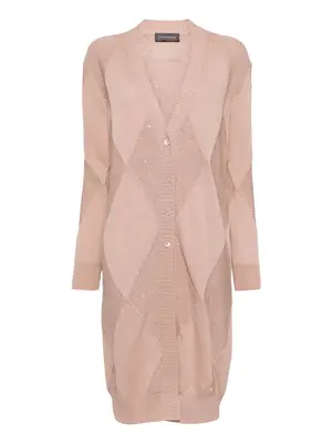 Lorena Antoniazzi Argyle Fine-knit Cardigan - Pink