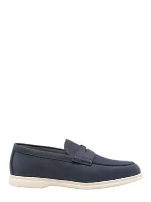 Corneliani Penny Leather Loafers - Blue