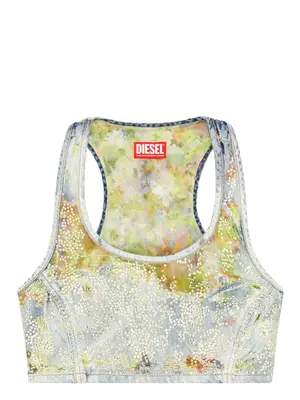 DIESEL® De-detop-fse Devoré Crop Top - Blue