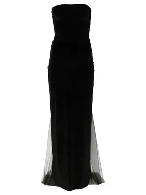 ATU BODY COUTURE Bow-detail Velvet Gown - Black