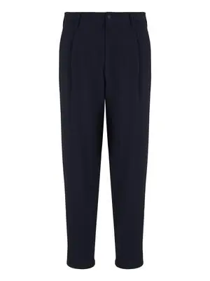 Giorgio Armani Single-pleat Virgin Wool Trousers - Navy Blue