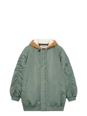 Loewe Hooded Bomber Jacket - Hunter Green