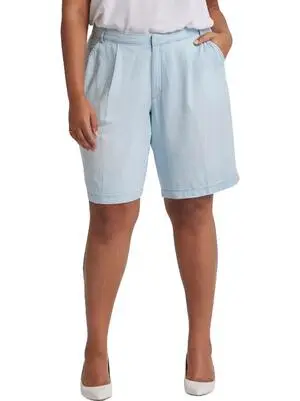 NYDJ Relaxed High Waist Denim Bermuda Shorts - Oceanfront