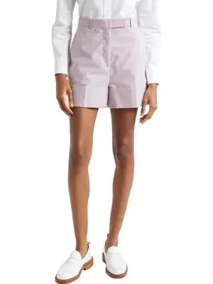 Thom Browne Stripe Tailored High Waist Shorts - Pink
