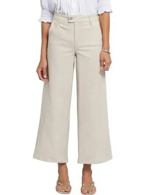 NYDJ NYDJ Mona High-Waist Ankle Wide-Leg Trousers Feather