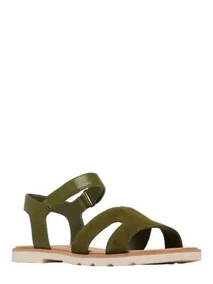 Sorel SOREL Ella Iii Ankle Strap Sandal Utility Green/honey White