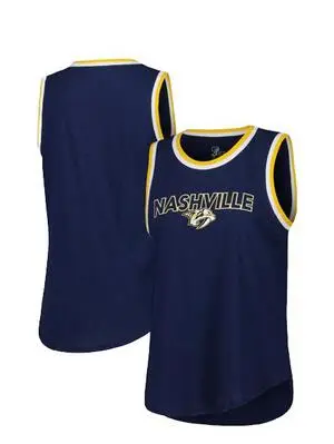 G-III 4HER BY CARL BANKS Nashville Predators Strategy Tank Top By - Navy