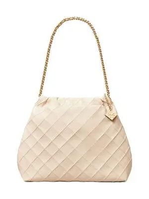 Tory Burch Tory Burch Fleming Soft Quilted Leather Hobo Bag New Cream