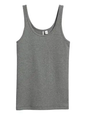 Nordstrom Ribbed Pima Cotton Tank - Grey Dark Heather