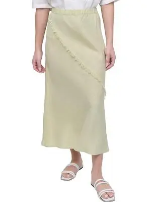Dkny DKNY Linen Midi Skirt Tea Green