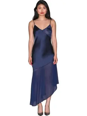 Fleur Du Mal Chiffon & Satin Slip - Caspian Blue