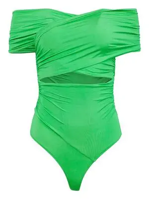 Fleur Du Mal Wrap Front Bodysuit - Peridot