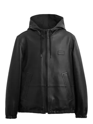 COACH® Reversible Leather Jacket In Recycled Polyester - Black