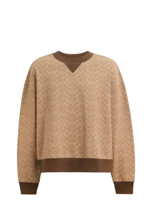 COACH Essential Signature Crewneck Tan Signature