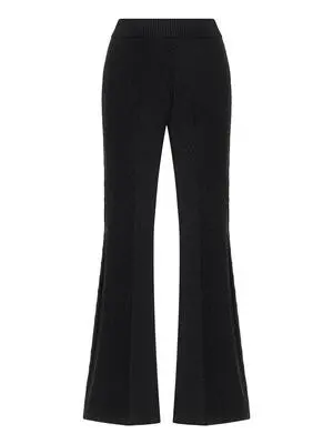 HIGH SPORT Kickit Flared Diamond-jacquard Knit Pants - Black