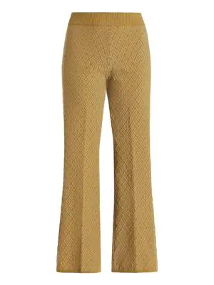 HIGH SPORT Kickit Flared Diamond-jacquard Knit Pants - Neutral