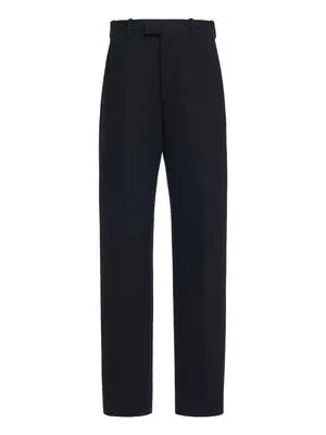 Bottega Veneta Cotton-blend Straight-leg Trousers - Black
