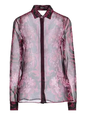 Versace Floral-print Silk Shirt - Pink