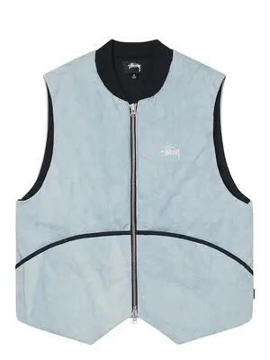 StÜssy Washed Canvas Primaloft Vest - Blue