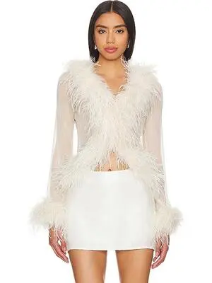 BUBISH Gigi Feather Blouse - Ivory
