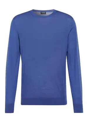 Zegna Wool Crewneck Sweater - Blue
