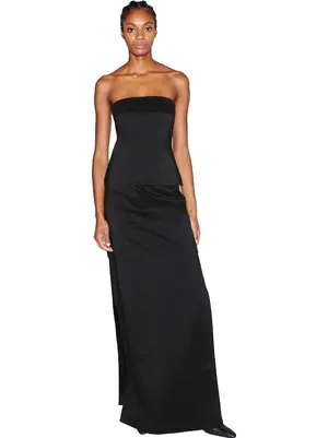Rosetta Getty Double Layer Split Maxi Skirt - Black