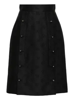 Dolce & Gabbana Jacquard Logo Skirt - Black