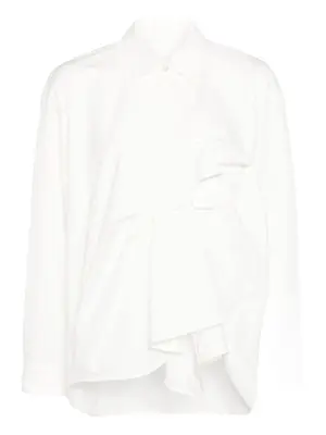 JNBY Gathered Detail Cotton Blouse - White