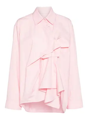 JNBY Gathered-detail Cotton Blouse - Pink