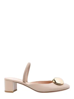GIANVITO ROSSI 45mm Sphera Slingback Mules - Neutrals