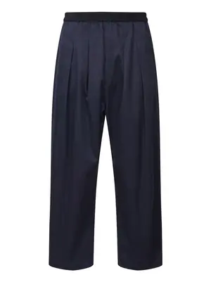 MAISON MARGIELA Pleated Cotton Trousers - Blue