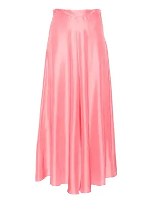 FORTE_FORTE A-line Silk Midi Skirt - Pink