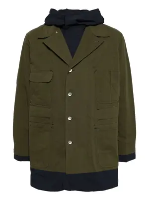 Sacai Single-breasted Coat - Green
