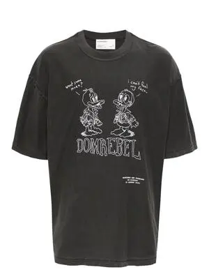 DOMREBEL Comic Pals Graphic-print Cotton T-shirt - Grey