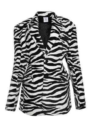 Vetements Zebra-print Oversized Blazer - White