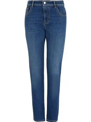 Emporio Armani High-rise Slim-cut Jeans - Blue