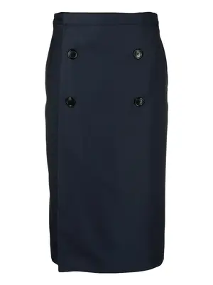 Vetements Double-buttoned A-line Skirt - Blue