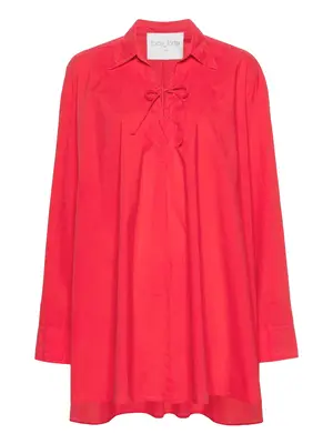FORTE_FORTE Lace-up Shirt Minidress - Red
